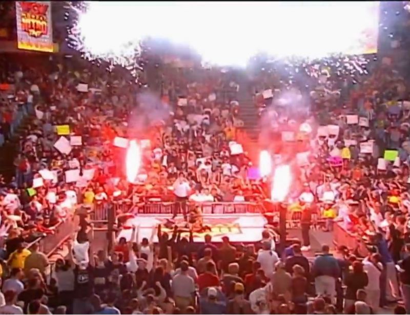 WWE history: Pyro goes off in the middle of a match in WCW